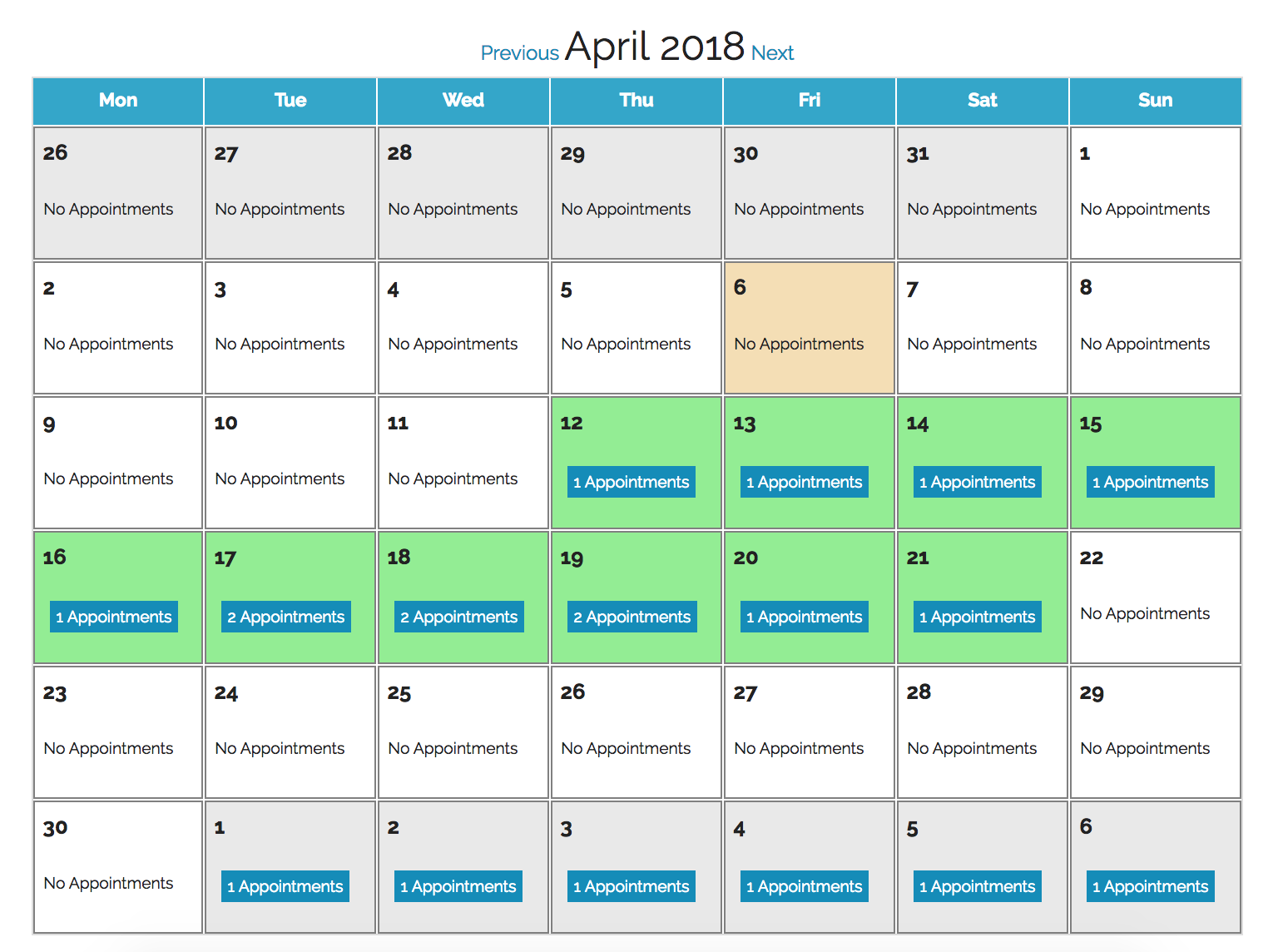 Online Appointment Calendar